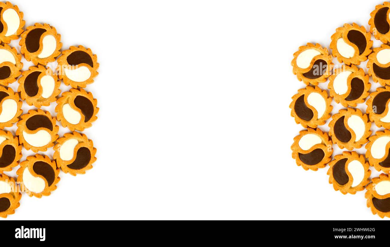 Assorted cookies isolated on white background. Collage. Wide photo ...