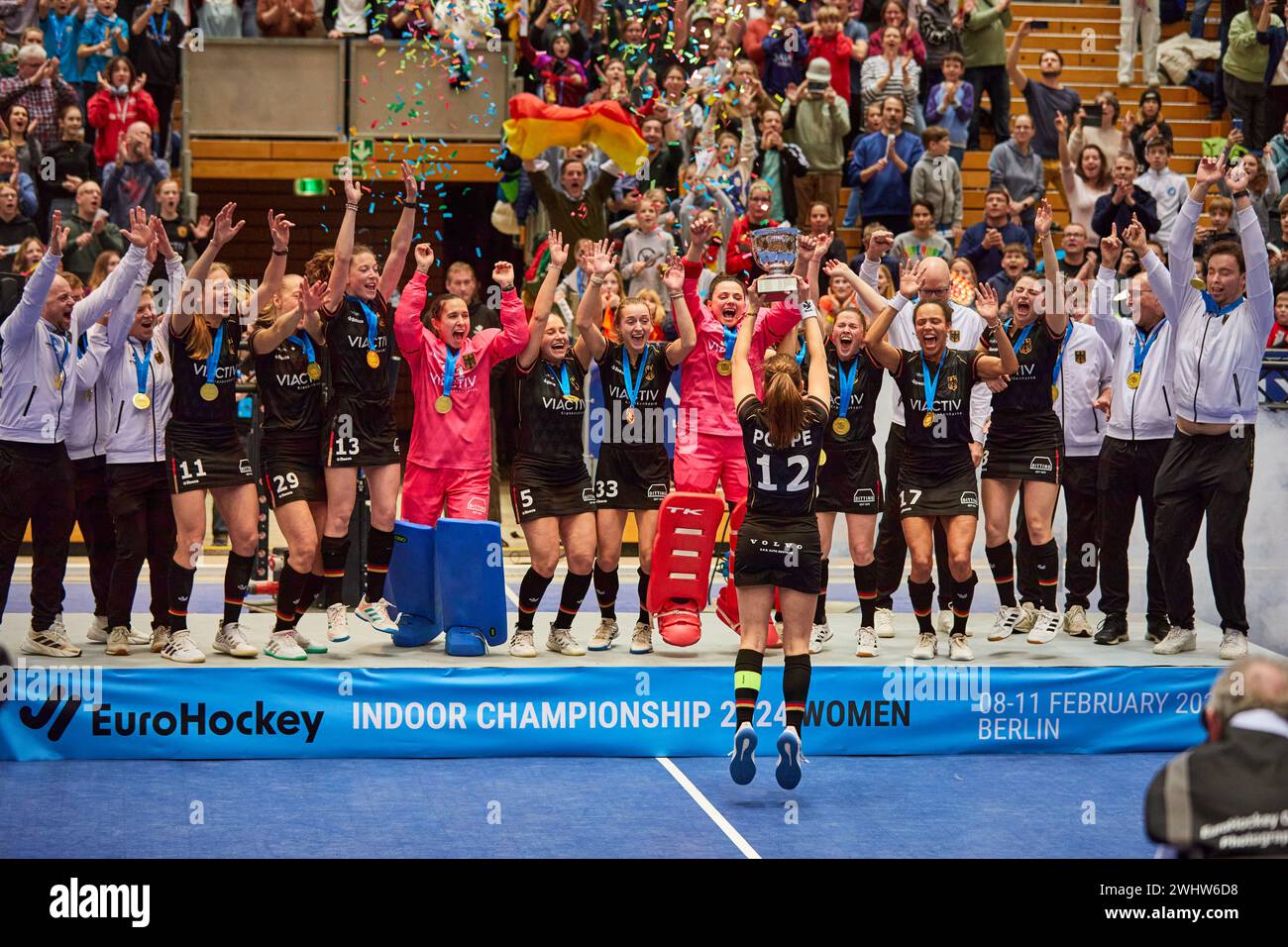 Germany Captain Fenja Poppe and her Team celebrate winning the against ...
