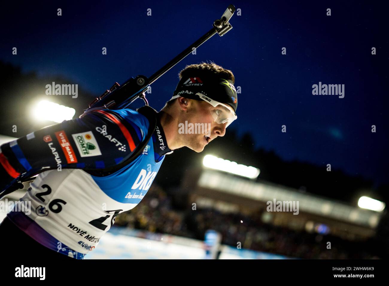 Fabien Claude of France competes in the men's 12, 5 km pursuit during ...