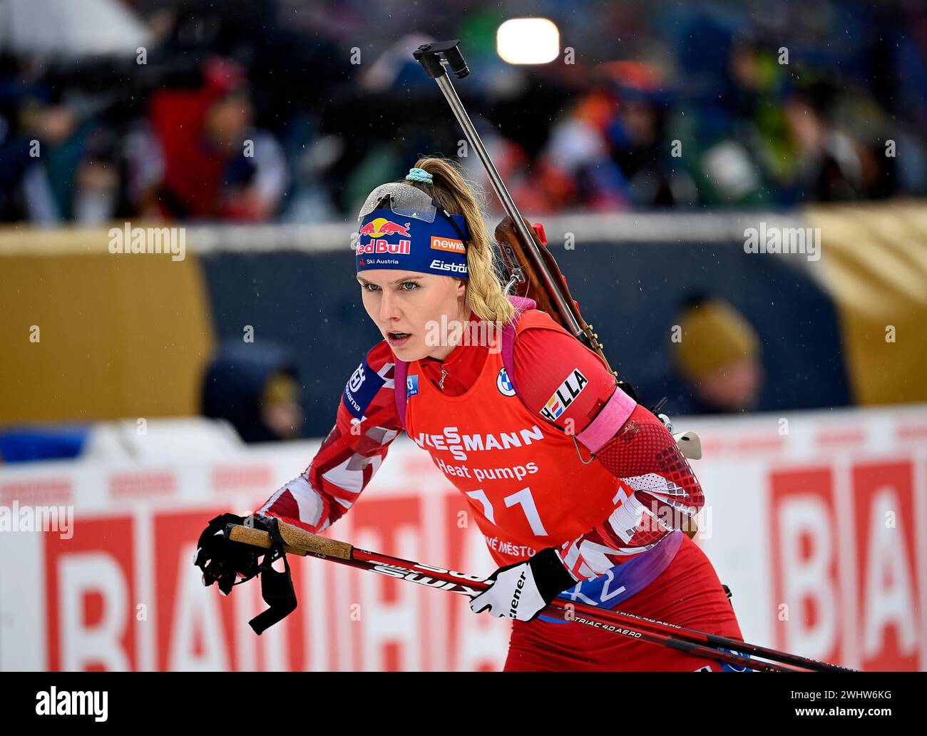 Anna Gandler of Austria competes in the women's 10 km pursuit during ...