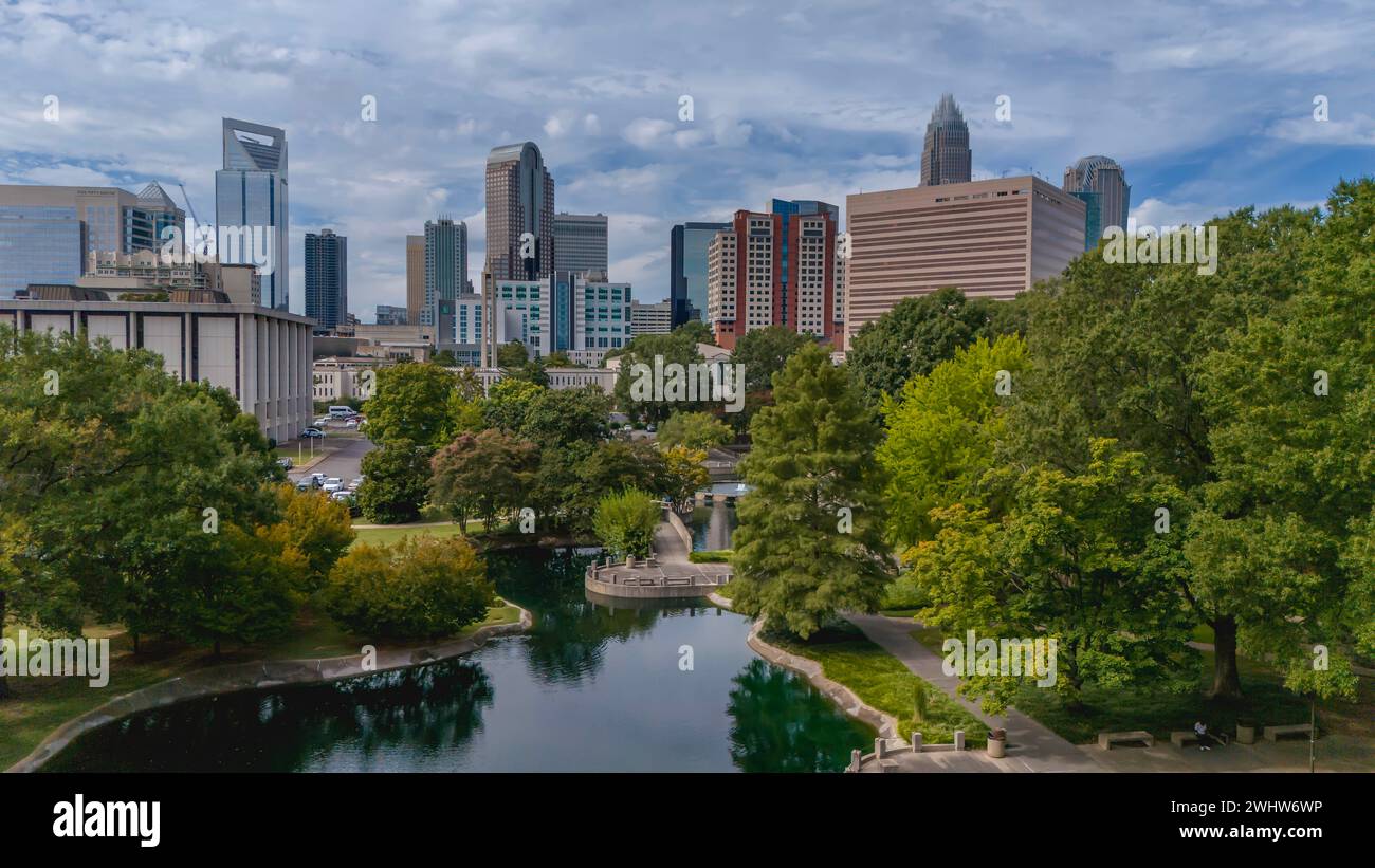 Aerial view of the Queen City, Charlotte, North Carolina Stock Photo ...