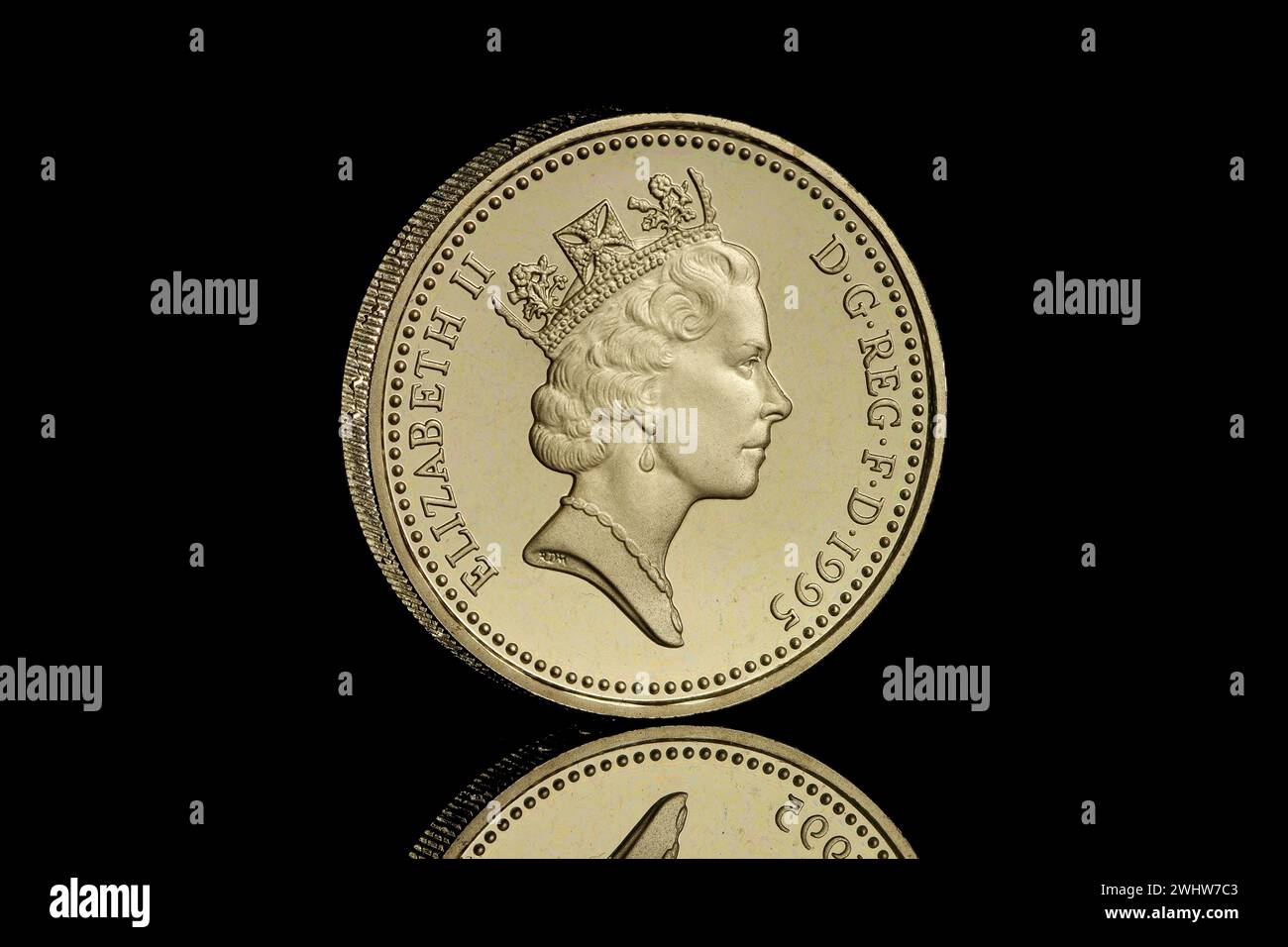 1995 Proof £1 coin featuring a Passant Dragon to represent Wales in the ...