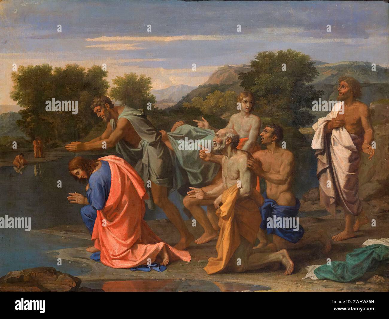 Nicolas Poussin - Le Baptème du Christ Stock Photo - Alamy
