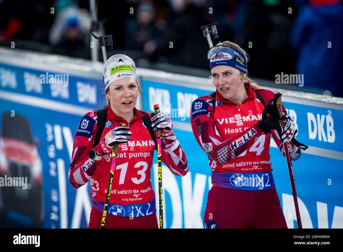 From left Tamara Steiner and Lisa Theresa Hauser of Austria compete in ...
