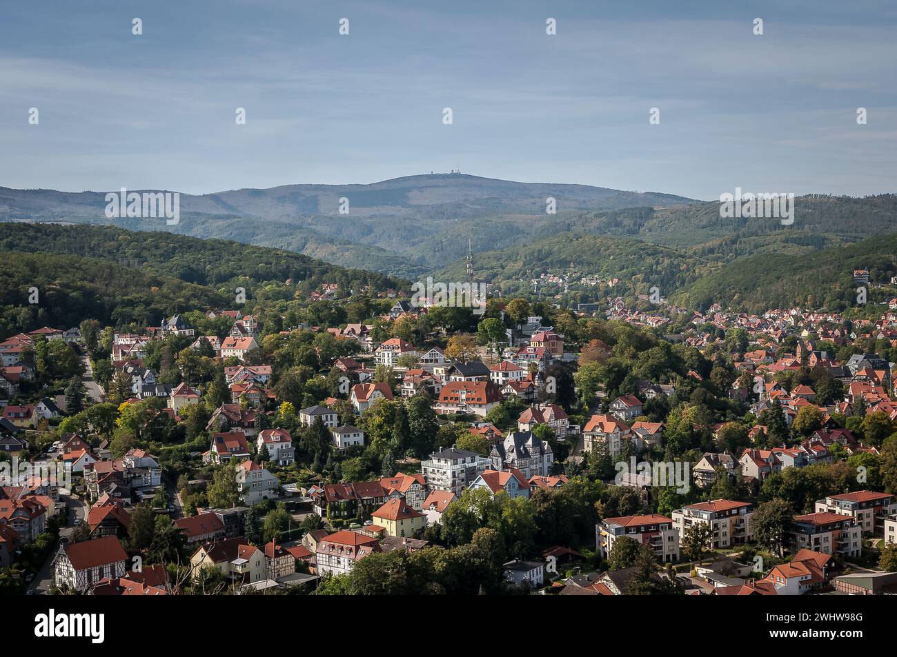 View of the Brocken from Wernigerode Castle Stock Photo - Alamy