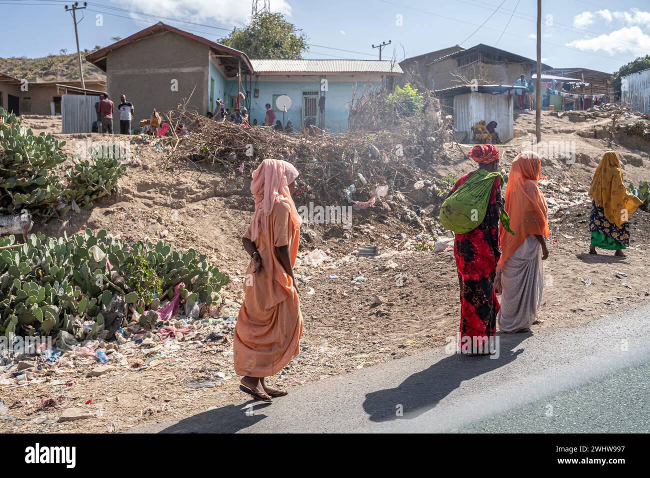 Roadside shops in rural Ethiopia village, Africa, Ethiopia Stock Photo ...