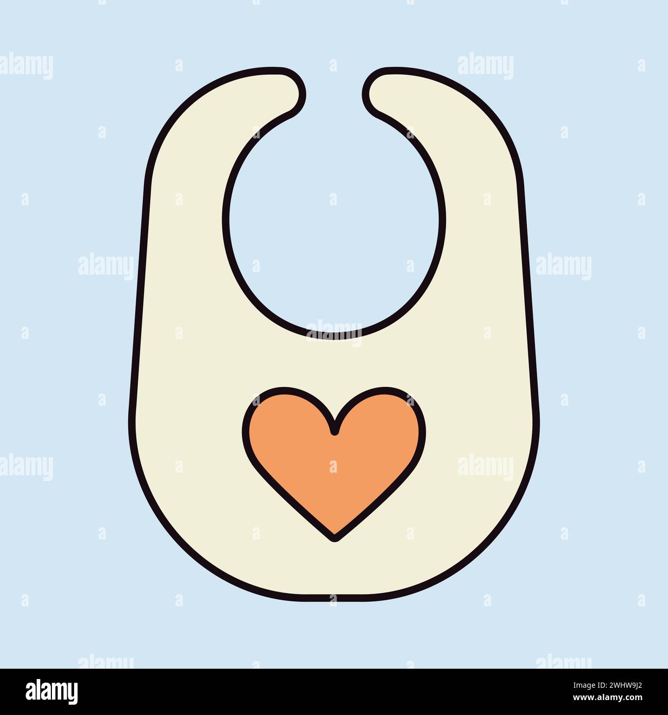 Baby bib vector isolated icon. Graph symbol for children and newborn ...