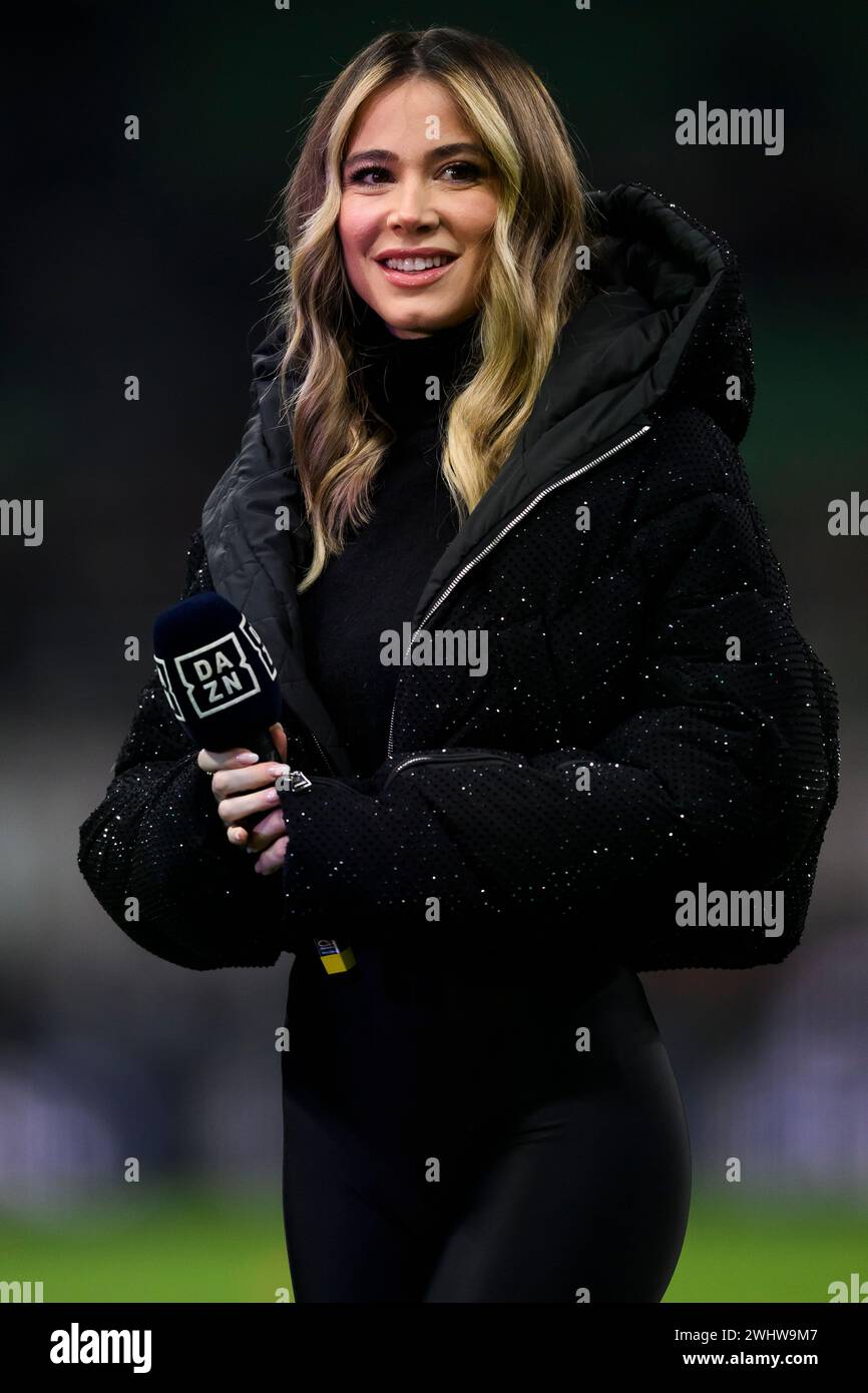Milan, Italy. 11 February 2024. Diletta Leotta looks on prior to the ...