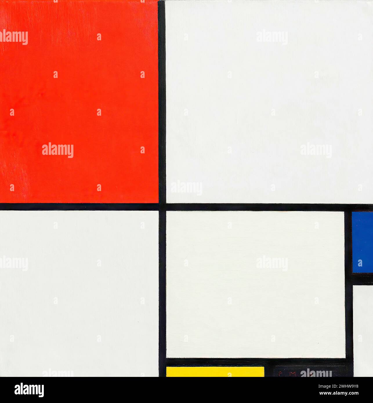 Piet Mondrian - Composition n° III avec rouge, bleu, jaune et noir ...