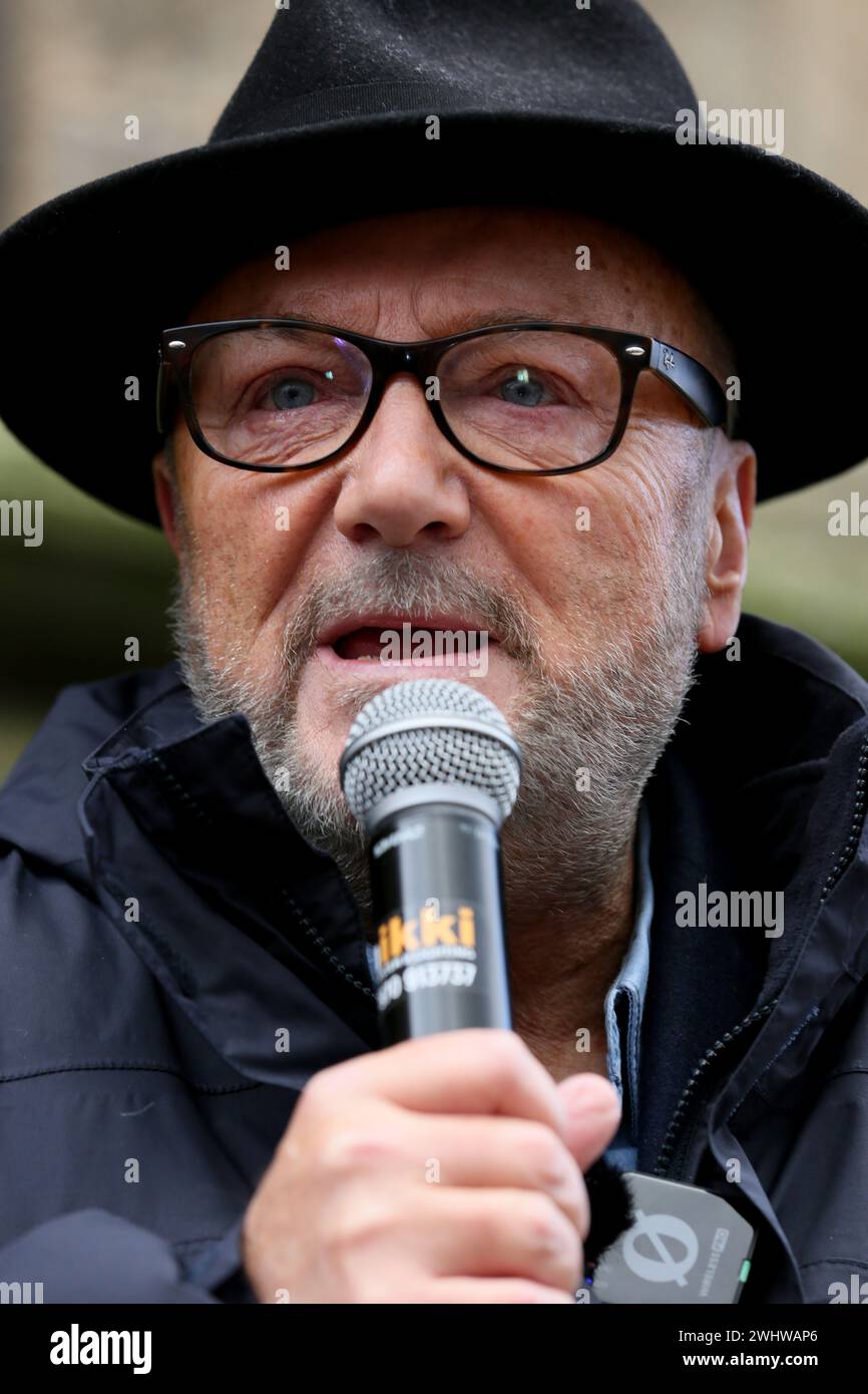 Rochdale, UK.11th February, 2024. George Galloway speaks at a peace ...
