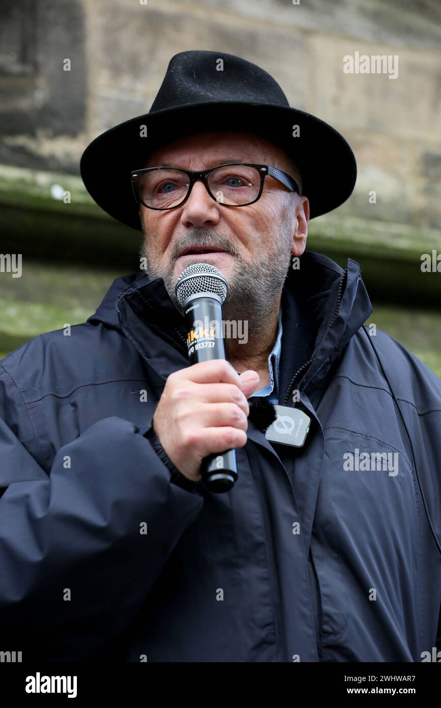 Rochdale, UK.11th February, 2024. George Galloway speaks at a peace ...