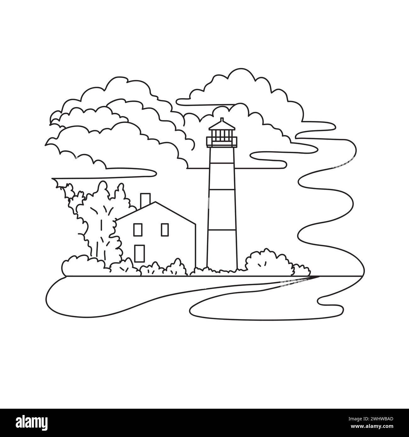Monomoy Point Light or Lighthouse in Chatham Massachusetts USA Mono ...