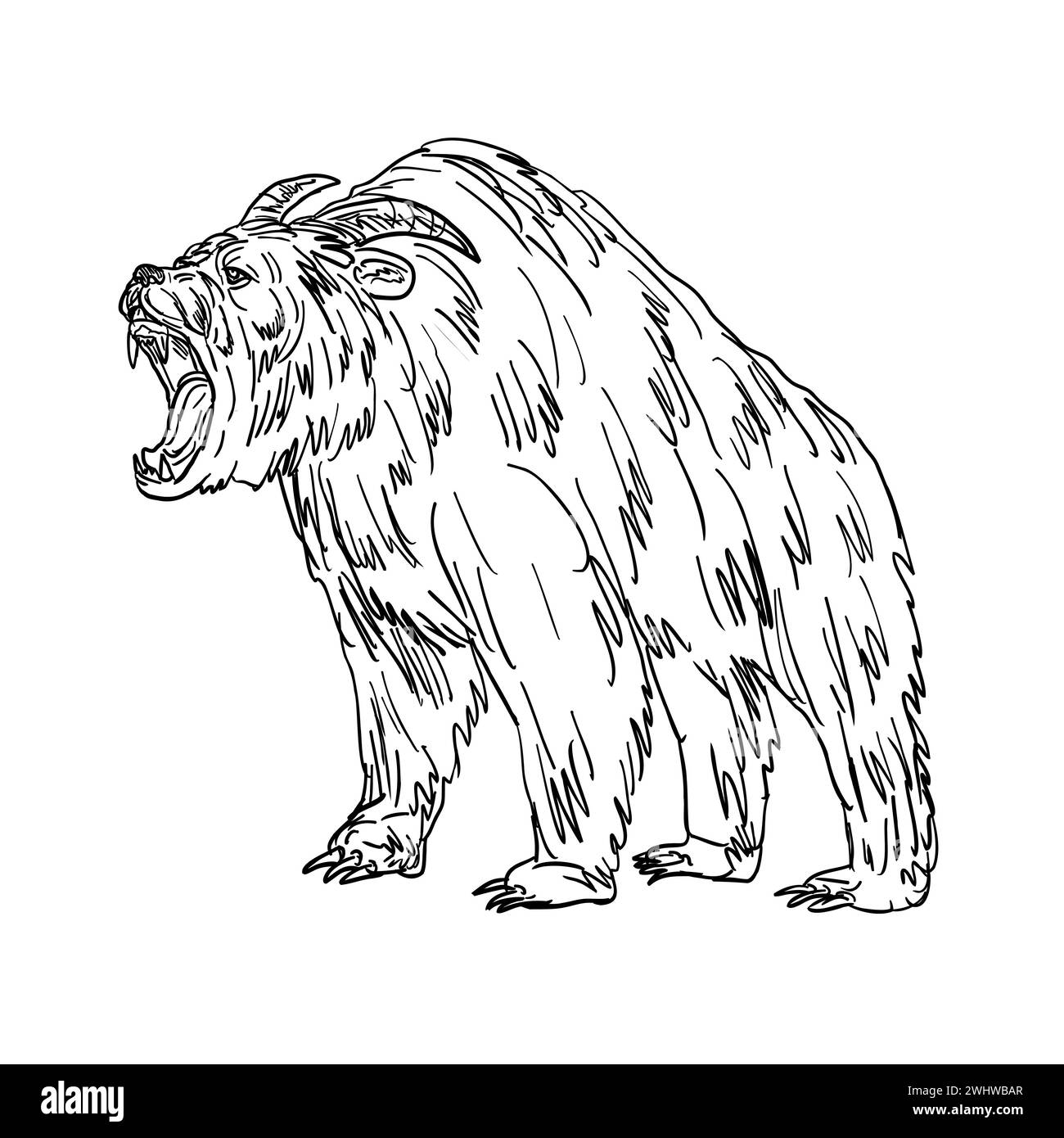 Ozark Howler Mythical Creature Medieval Drawing Stock Photo - Alamy