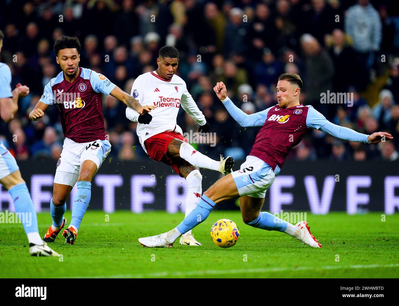 Manchester United's Marcus Rashford attempts to shoot towards goal ...