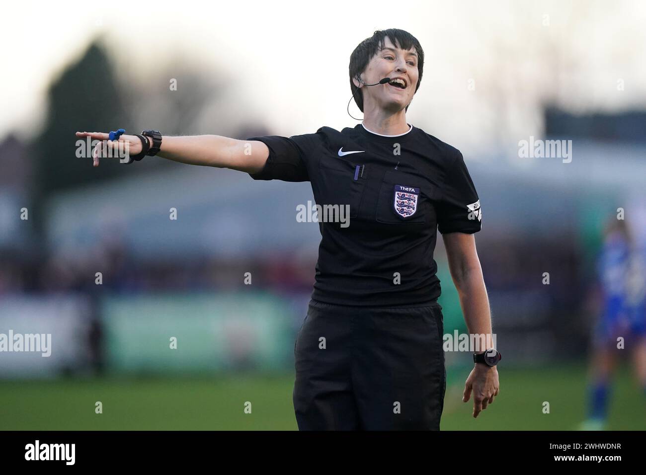 Match referee Elizabeth Simms during the Adobe WFA Cup fifth round ...