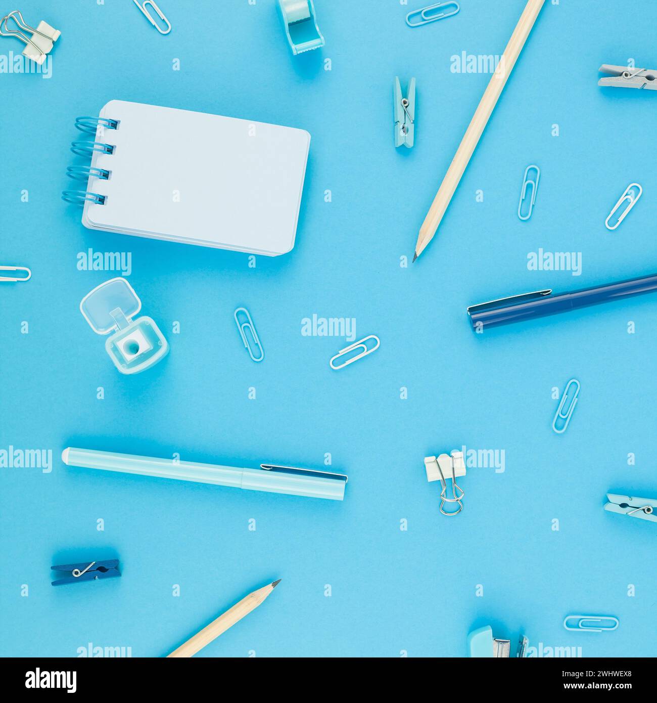 Workspace desk styled design office supplies Stock Photo - Alamy