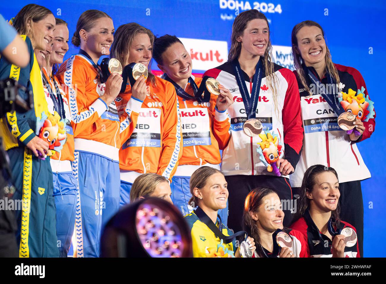 Doha, Qatar. 11th Feb, 2024. Team Netherlands, Team Netherlands gold, team Australia silver ...