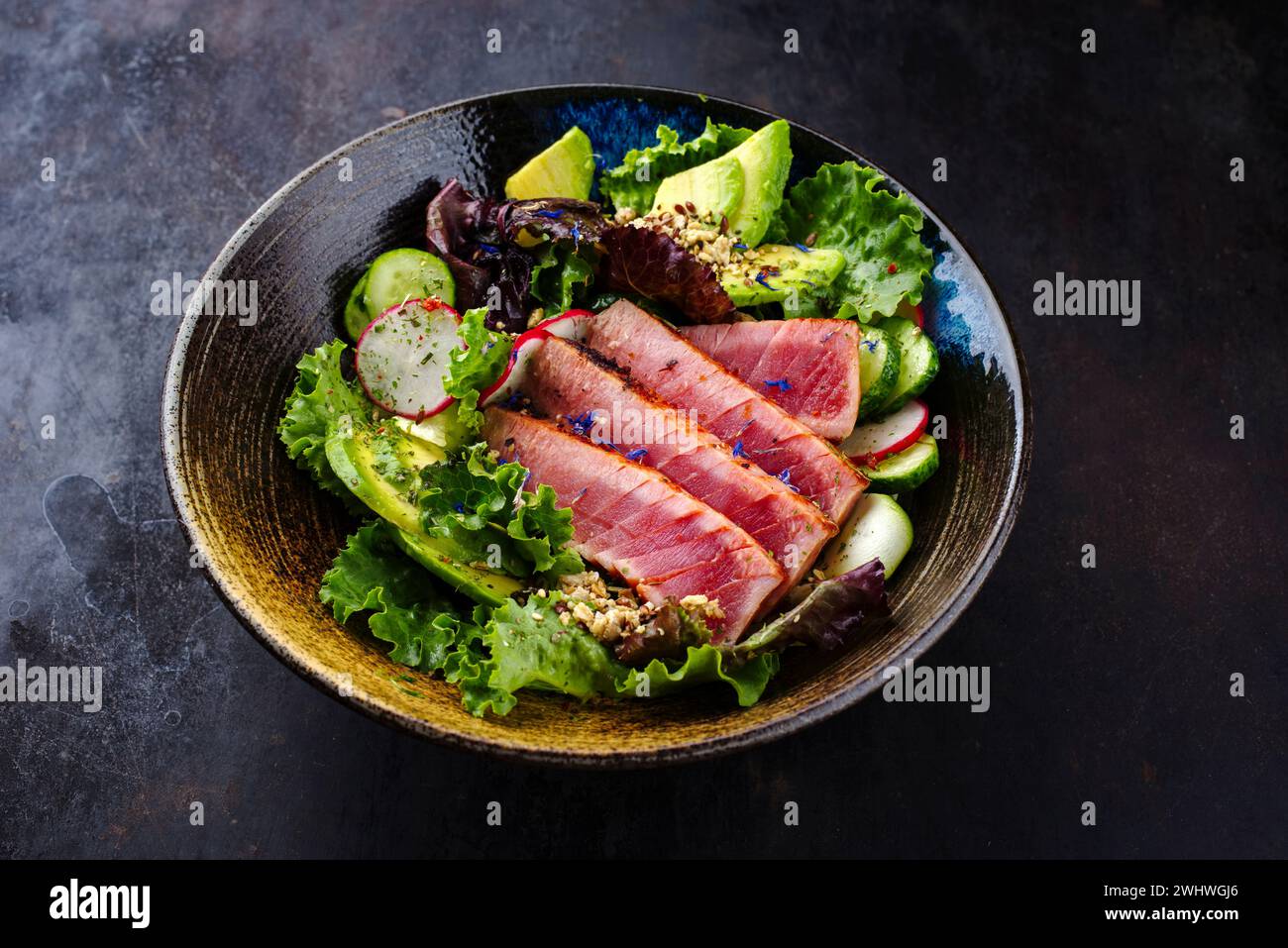 Traditional German leaf served with tuna Stock Photo - Alamy