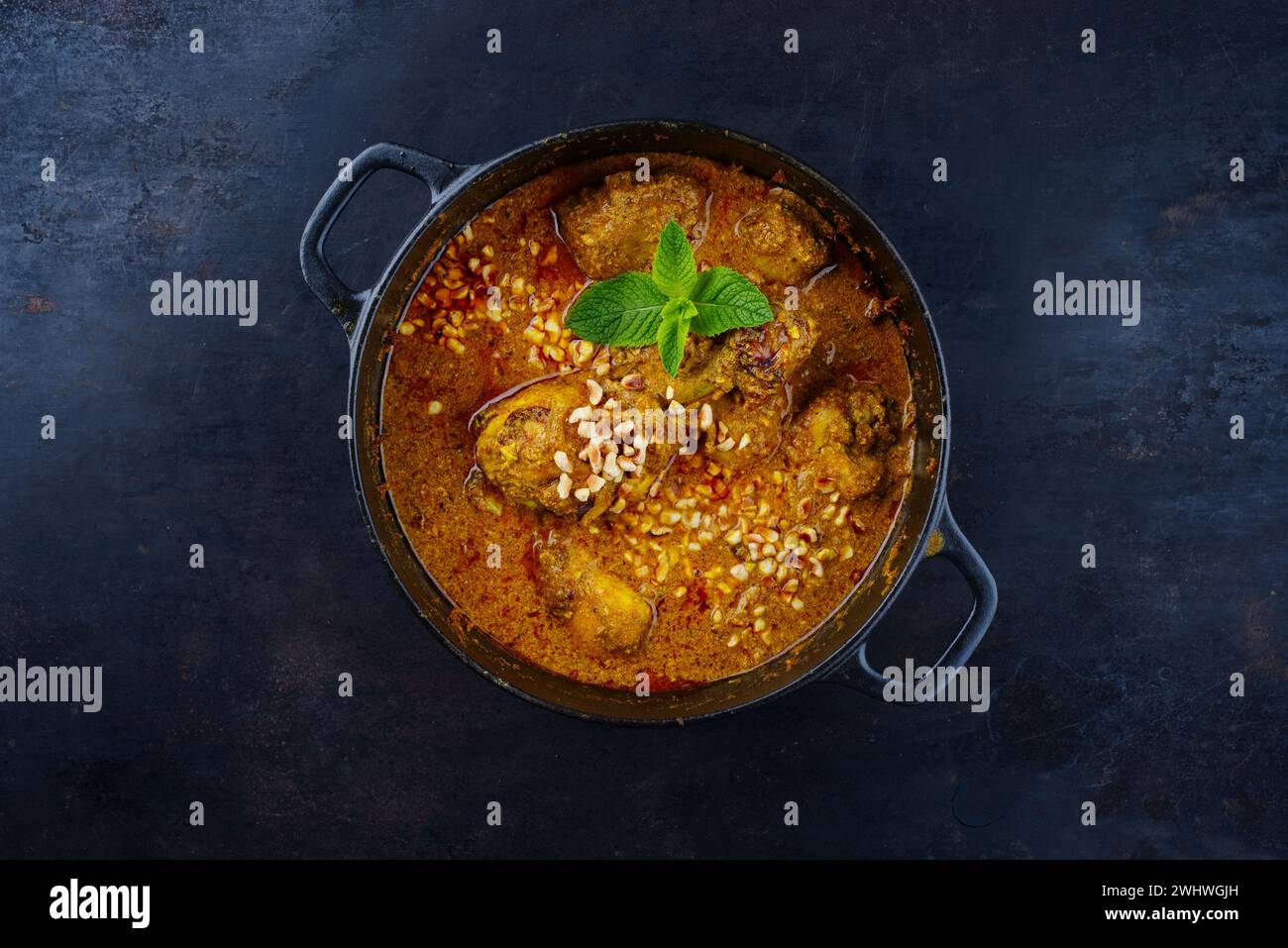 Traditional spicy Indian chicken Madras curry Rogan Josh with ...
