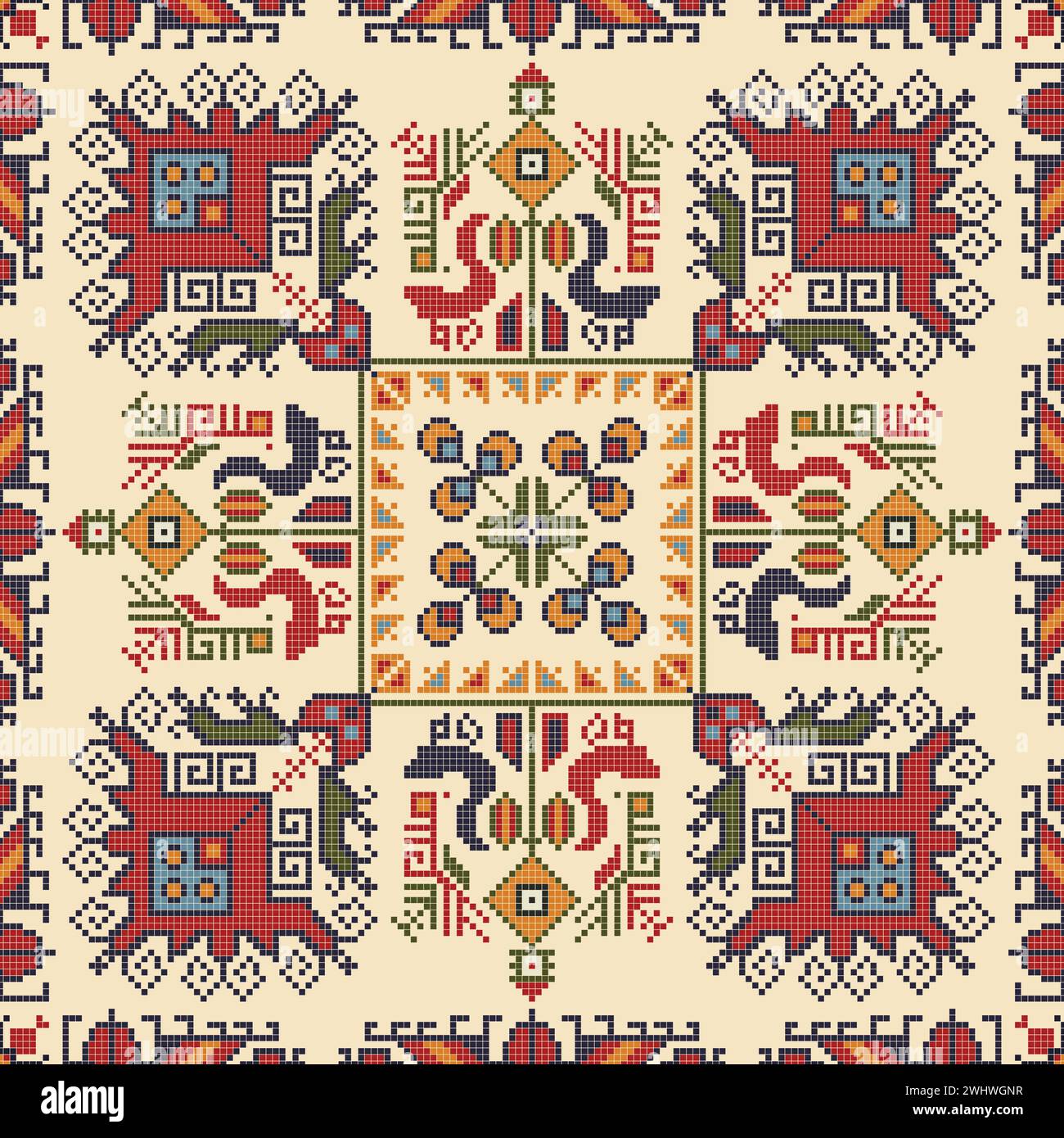 Traditional Bulgarian embroidery vector pattern Stock Vector Image ...