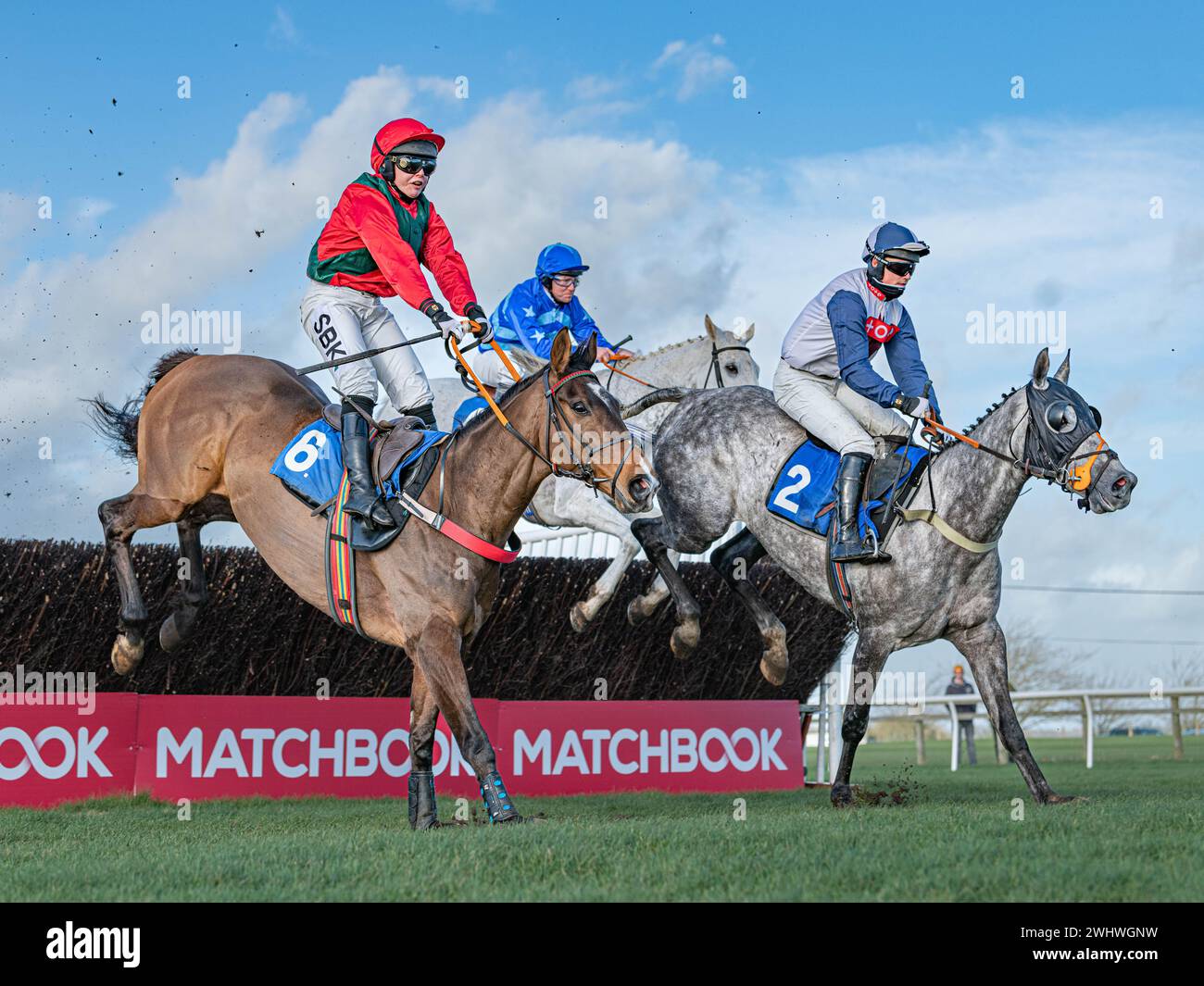 Third race at Wincanton February 19th 2022 - Steeple chase Stock Photo ...