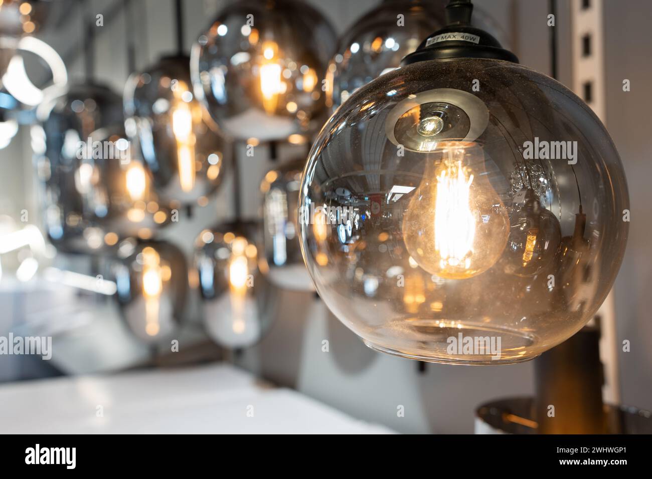 Vintage tungsten filament multiple lamps of different size and style ...