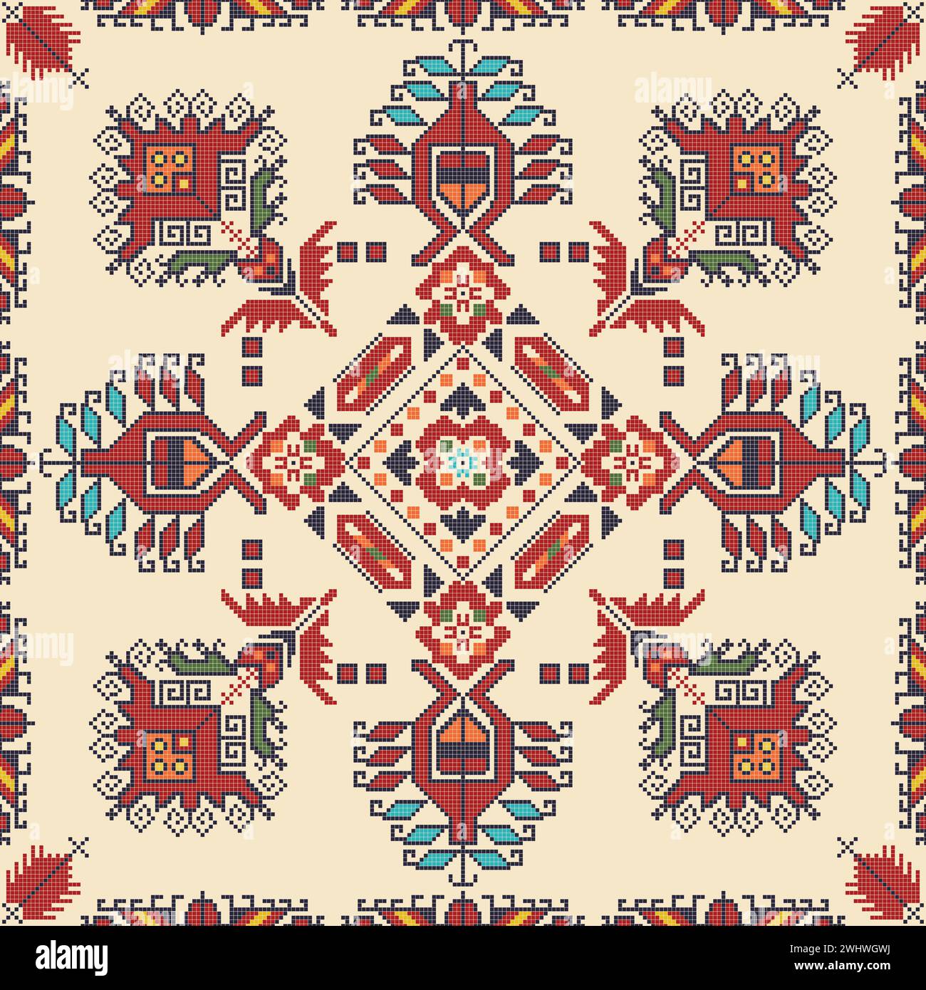 Traditional Bulgarian embroidery vector pattern Stock Vector Image ...