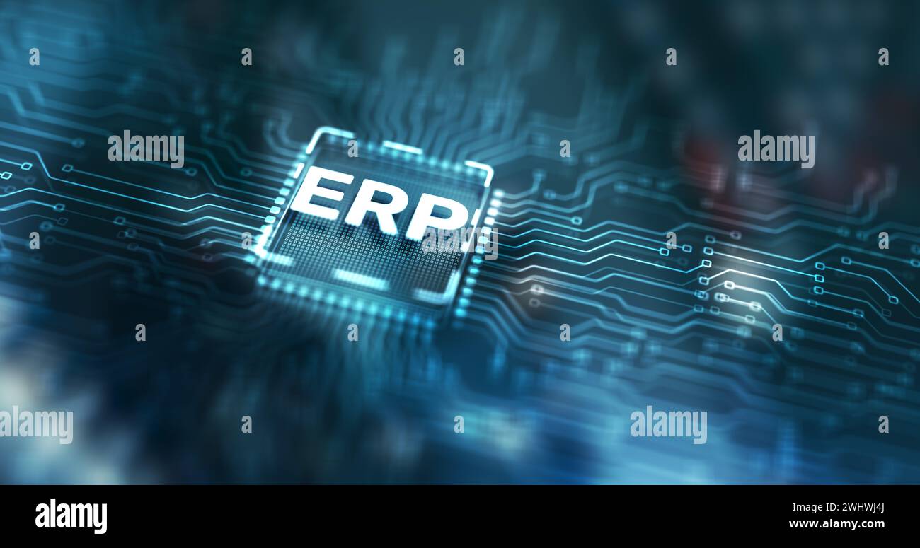 Enterprise Resource Planning ERP Corporate concept. Abstract background ...