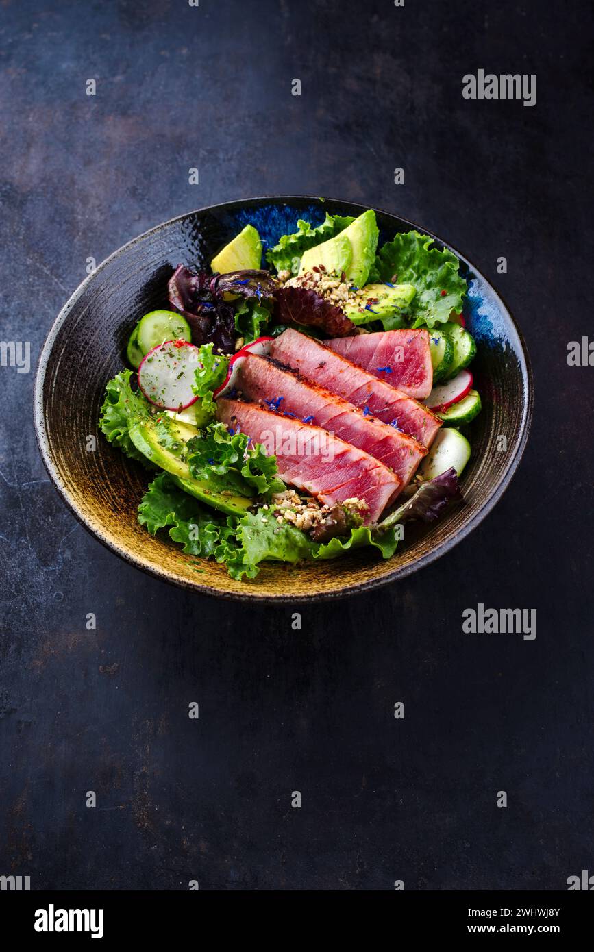 Traditional German leaf served with tuna Stock Photo - Alamy