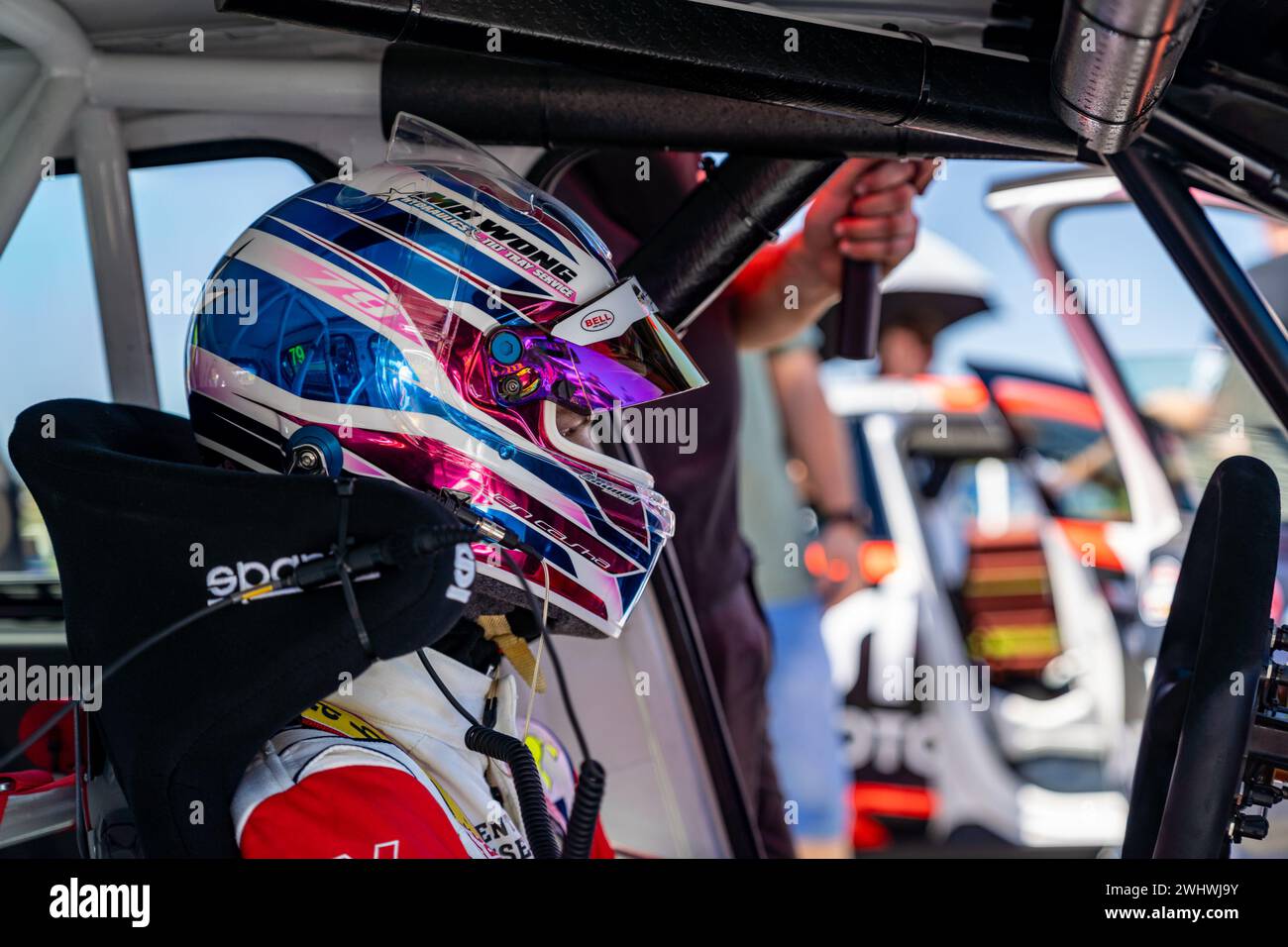 Sandown Park, Australia. 11 February, 2024. Ryan Casha (#79) sits in ...