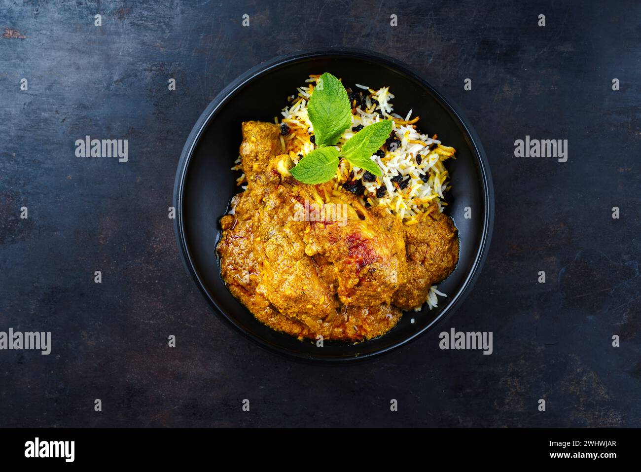 Traditional spicy Indian chicken Madras curry Rogan Josh with ...
