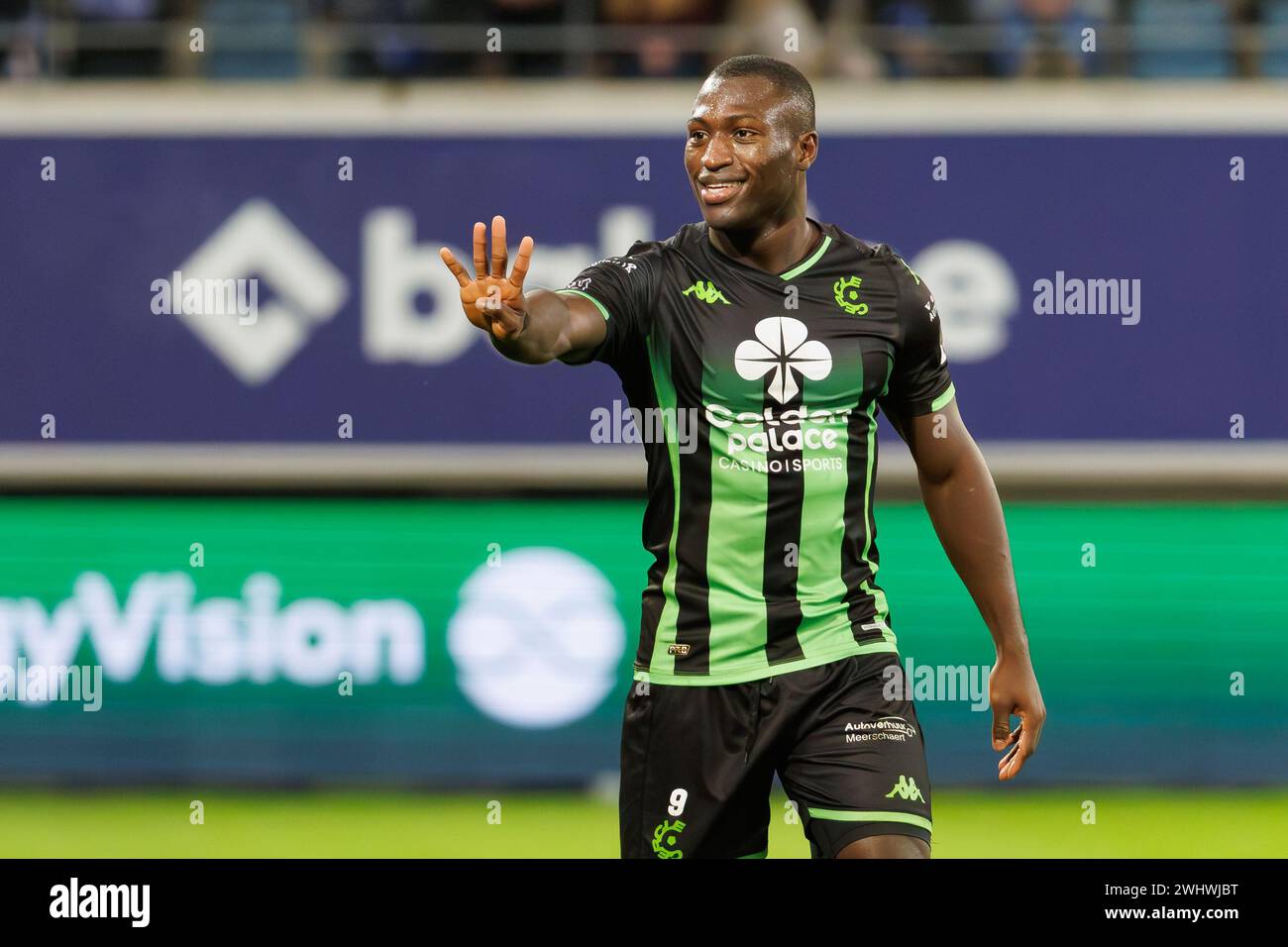 Gent, Belgium. 11th Feb, 2024. Cercle's Kevin Denkey celebrates after ...