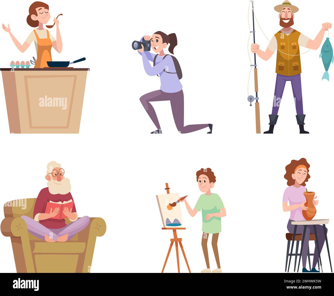 Hobbies. Favorite activities for persons people playing drawing reading ...