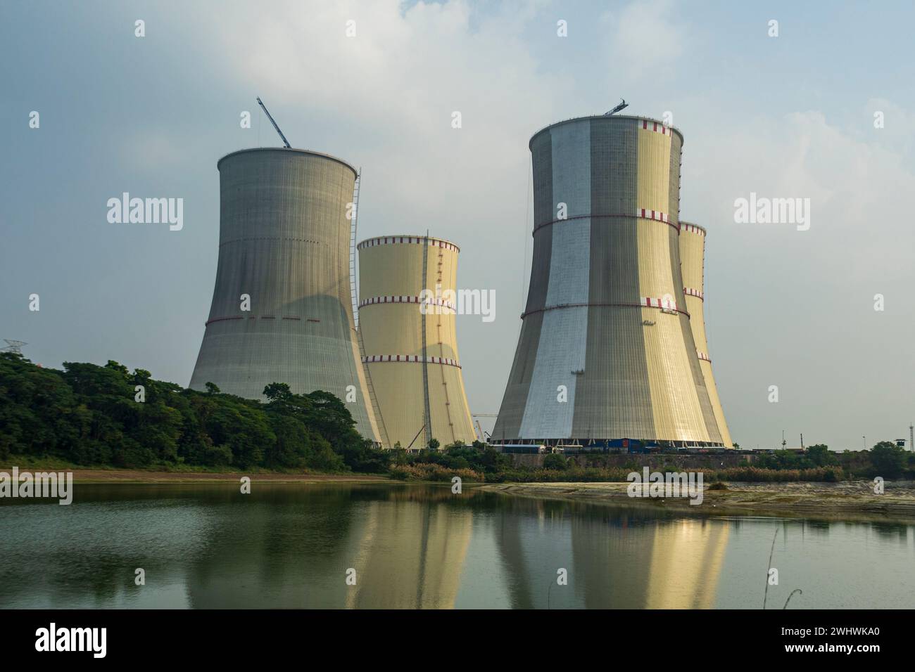 Cooling towers of Nuclear Power Plant. Ruppur Nuclear Power Plant ...
