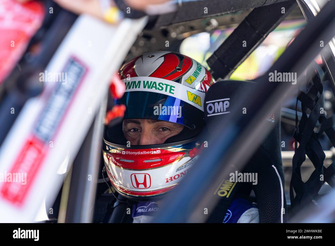 Sandown Park, Australia. 11 February, 2024. Tony D’Alberto in his car ...