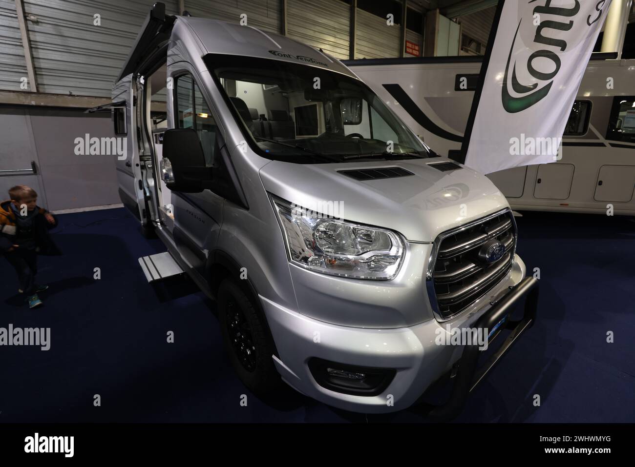 Camping car expo at the Parc Expo in Mulhouse, France. More than 150 ...