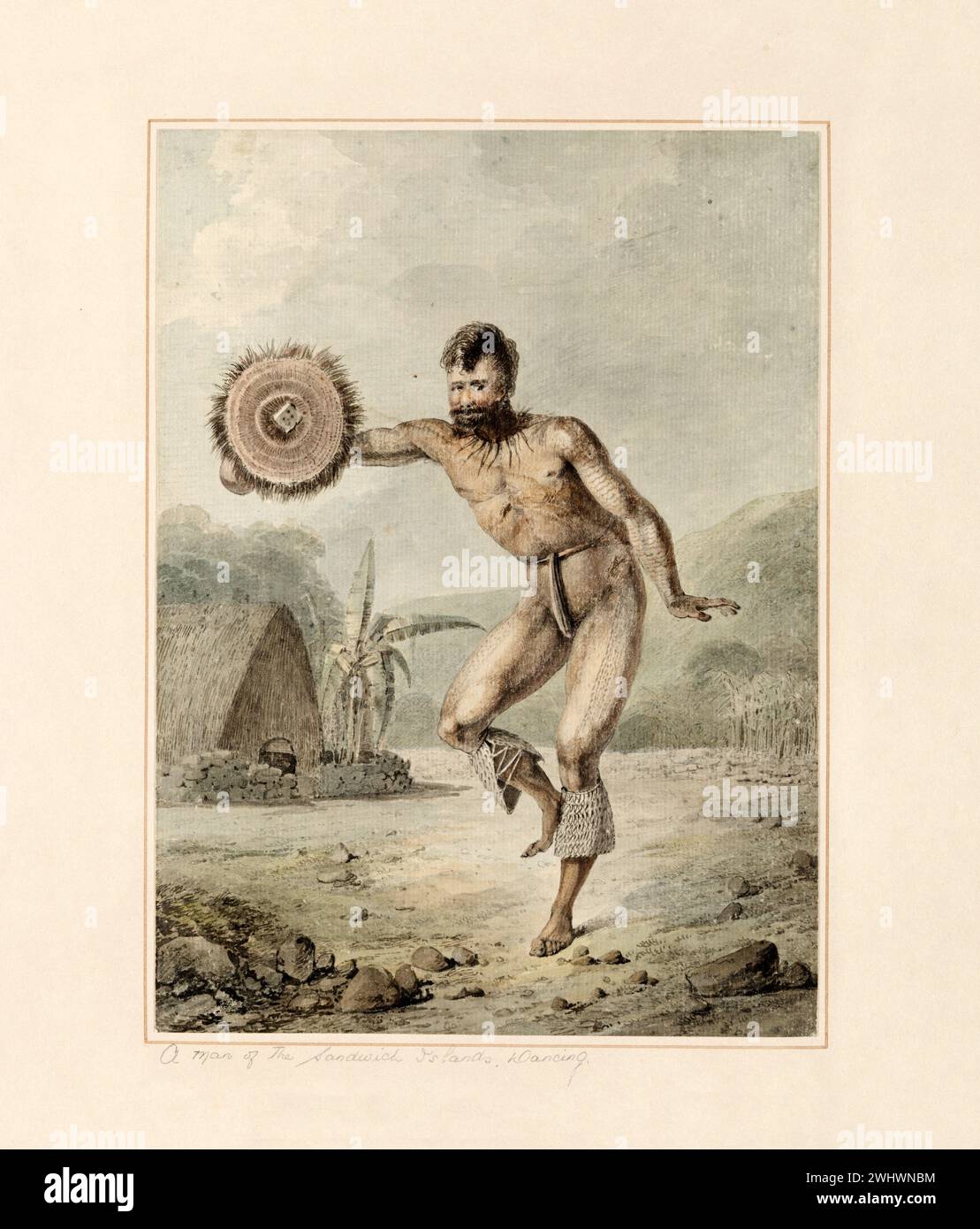 " A Man of the Sandwich Islands, Dancing ". From “Watercolours ...