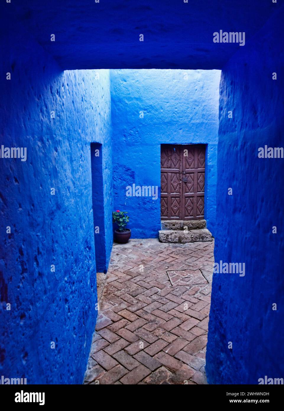 Colorful houses inside the Convent of Santa Catalina in the town of ...