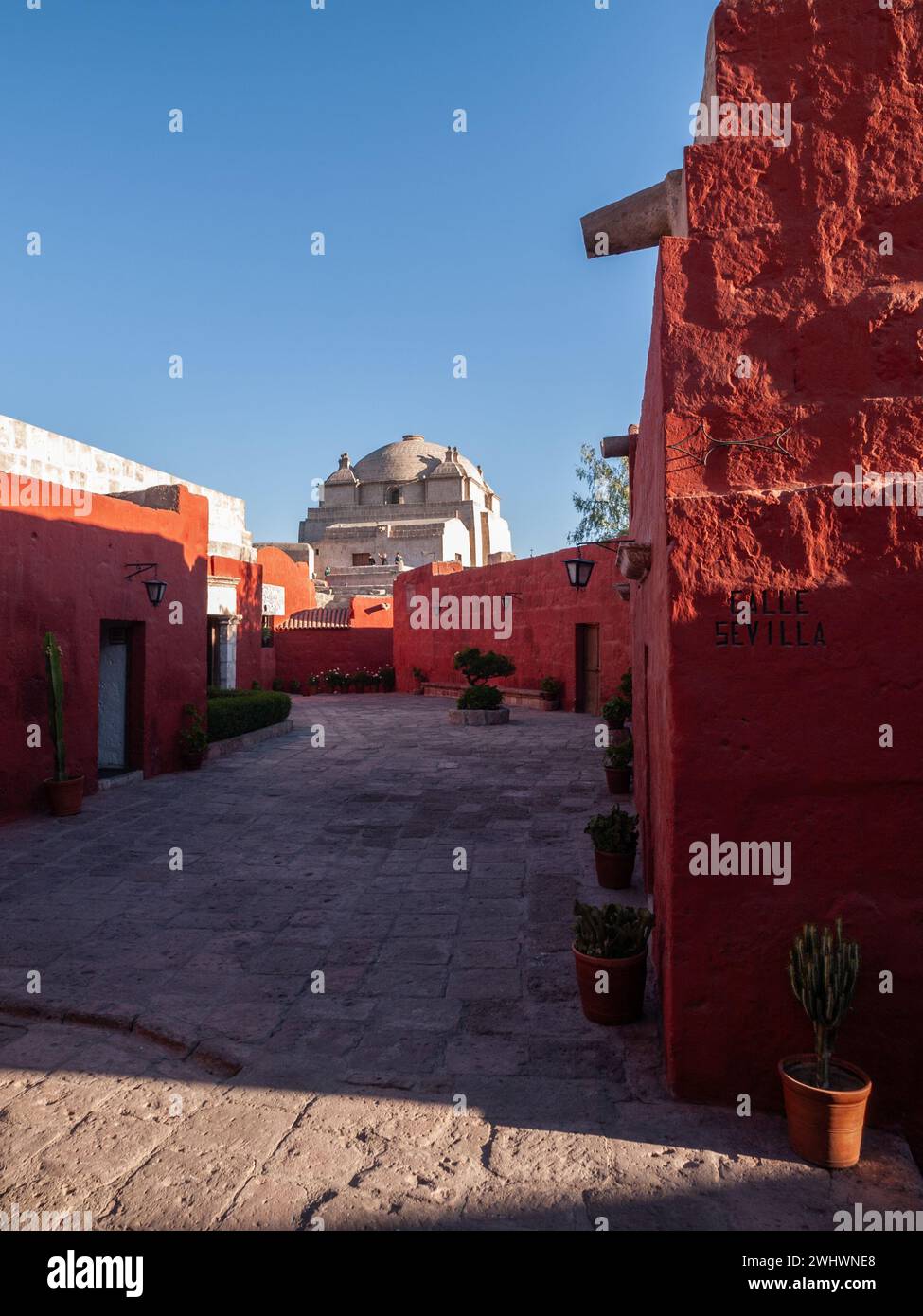 Colorful houses inside the Convent of Santa Catalina in the town of ...