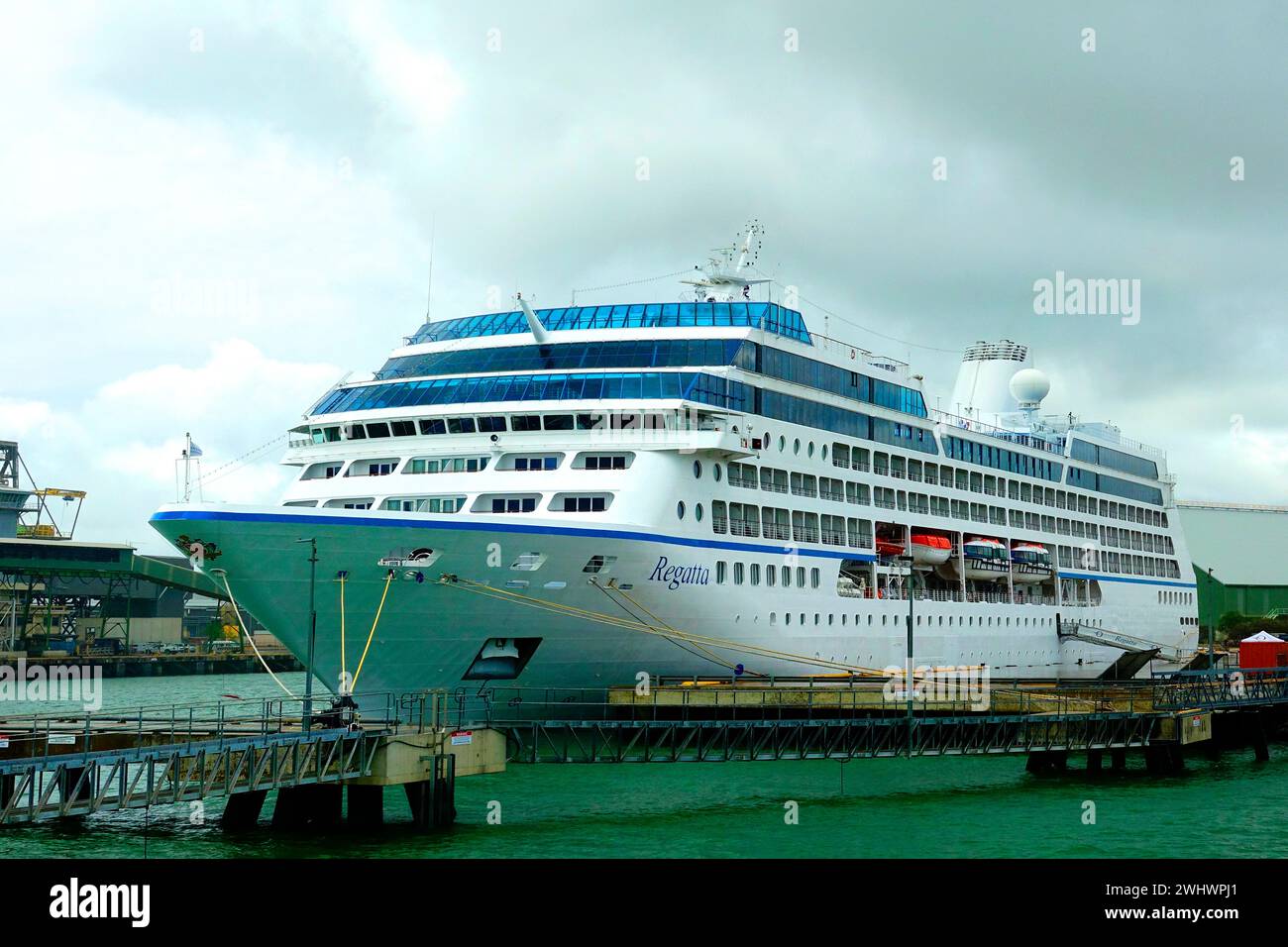 Oceania Regatta cruise ship docked in Townsville on the Great Barrier ...