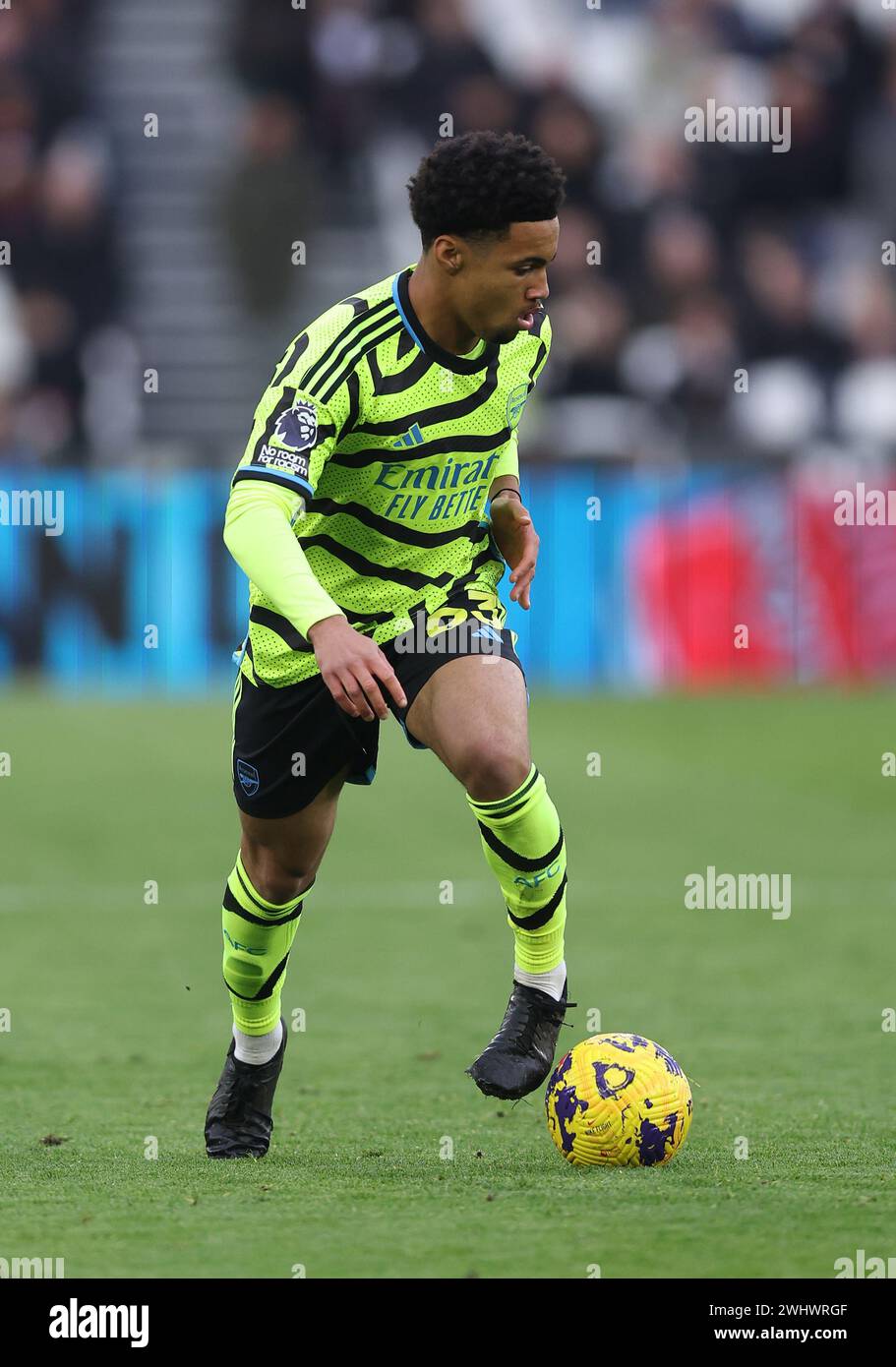 London, England, 11th February 2024. Ethan Nwaneri of Arsenal during ...