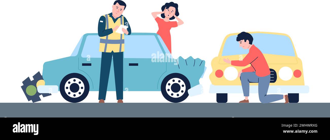 Wrecked police car Stock Vector Images - Alamy