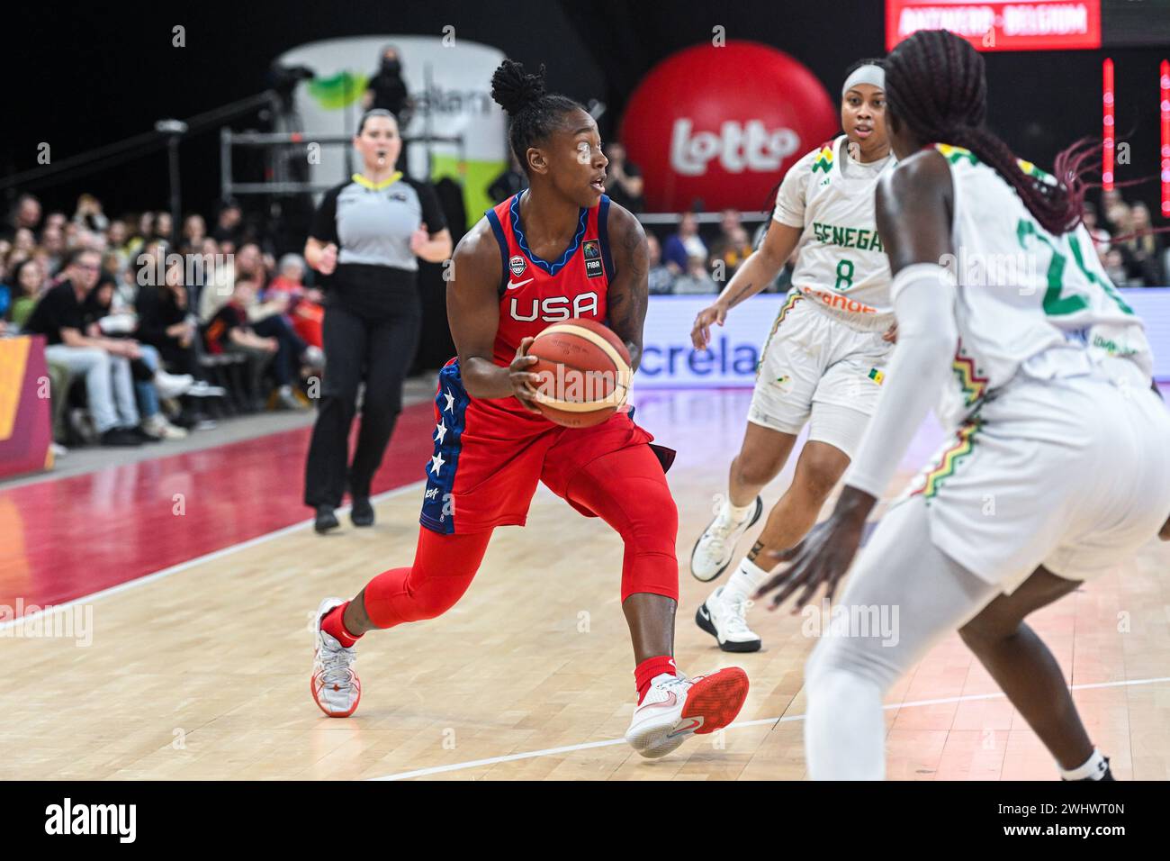 Antwerp, Belgium. 11th Feb, 2024. Jewell Loyd of USA during a ...