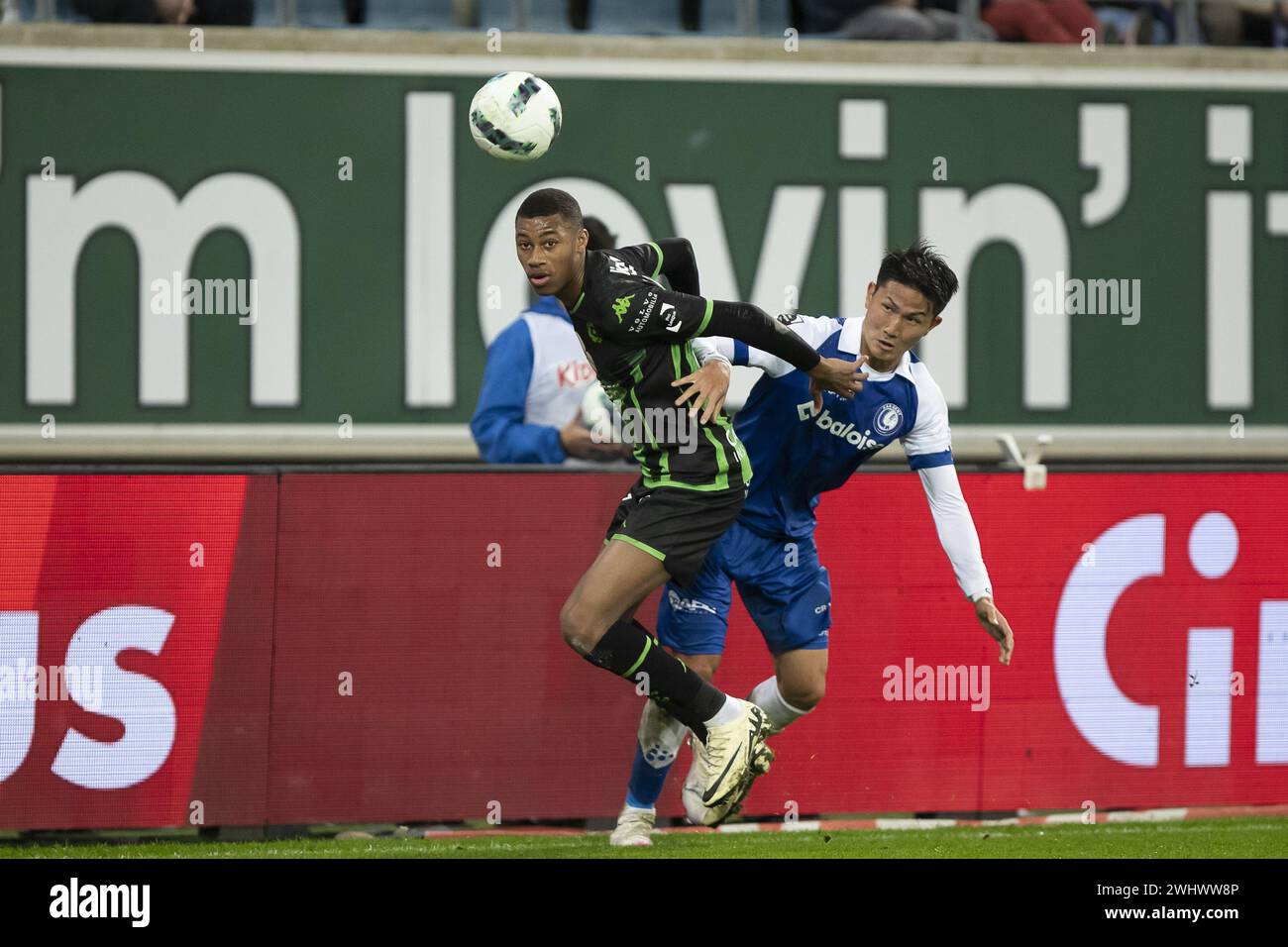 Gent, Belgium. 11th Feb, 2024. Cercle's Malamine Efekele and Gent's ...