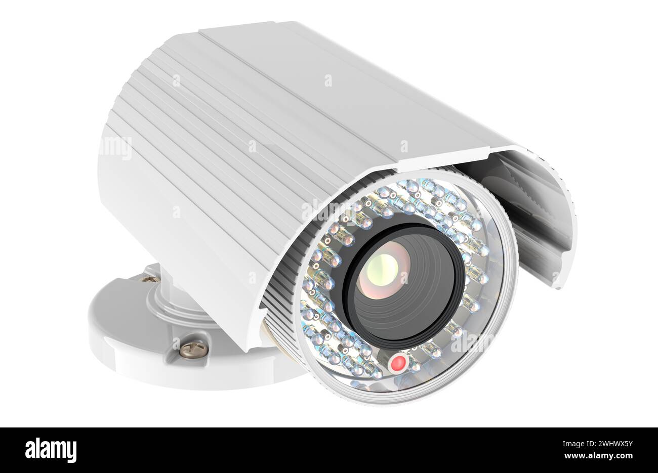 Security Surveillance Camera with stand, 3D rendering isolated on white ...