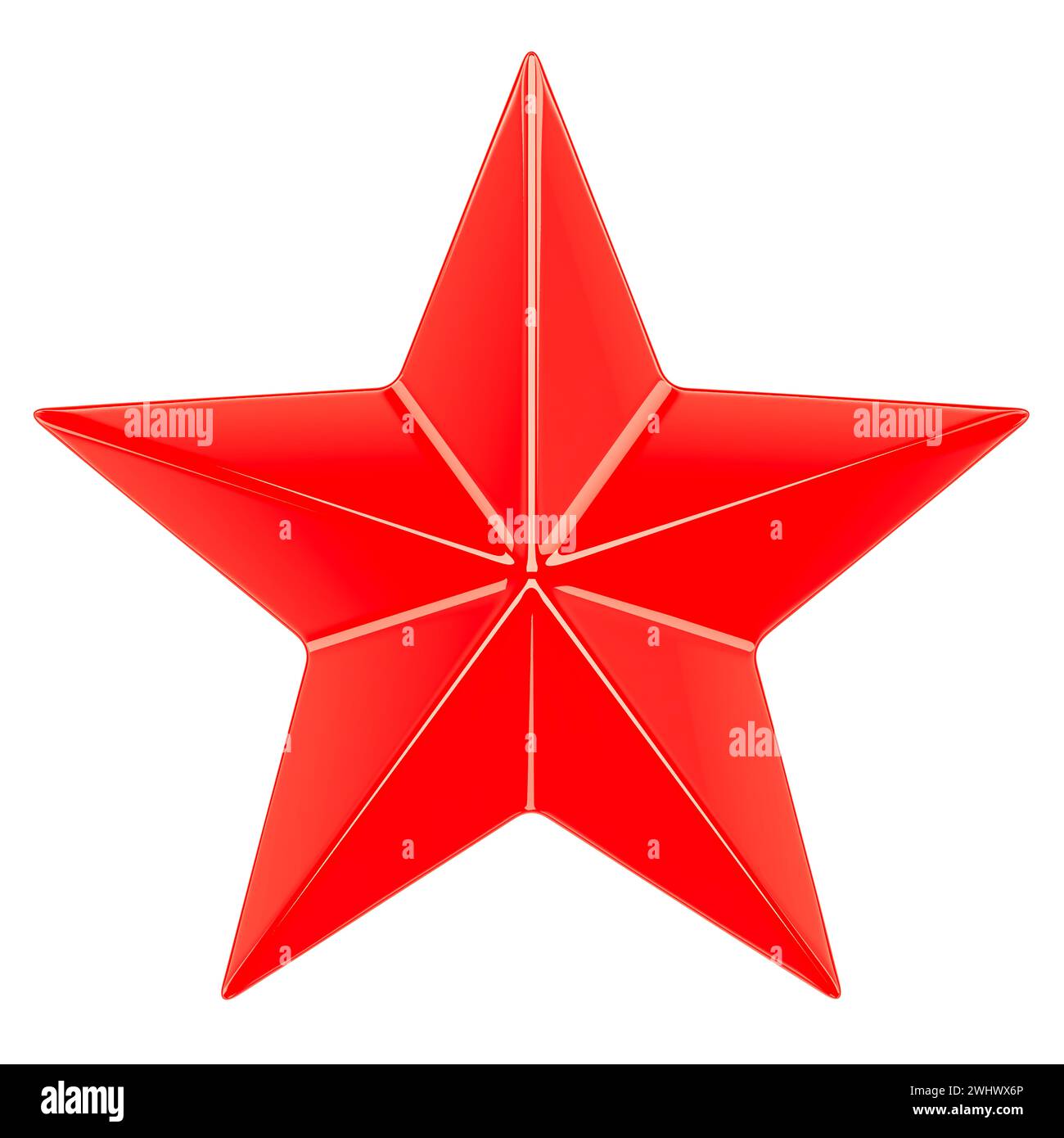 Red Star, 3D rendering isolated on white background Stock Photo - Alamy