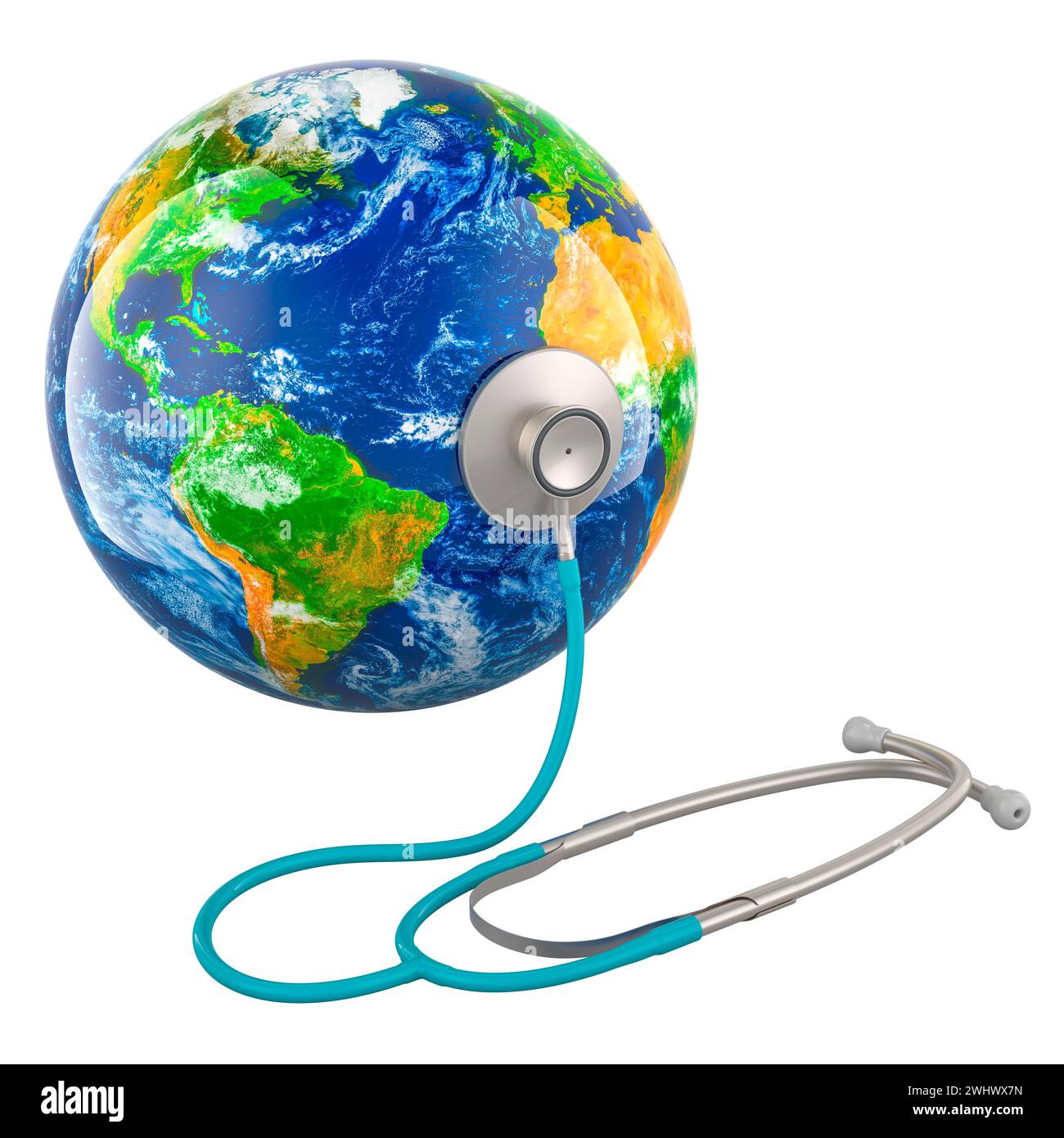 Stethoscope with Earth Globe. Global healthcare. World Health Day ...