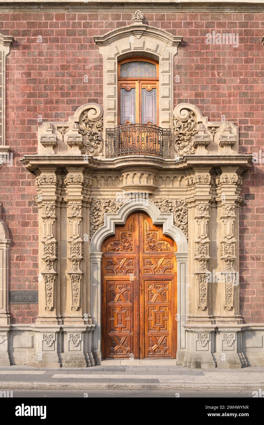 Ornate Spanish colonial period baroque doorway Mexico City Mexico Stock ...