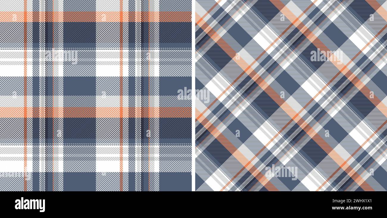 Fabric pattern background of check seamless vector with a texture plaid ...