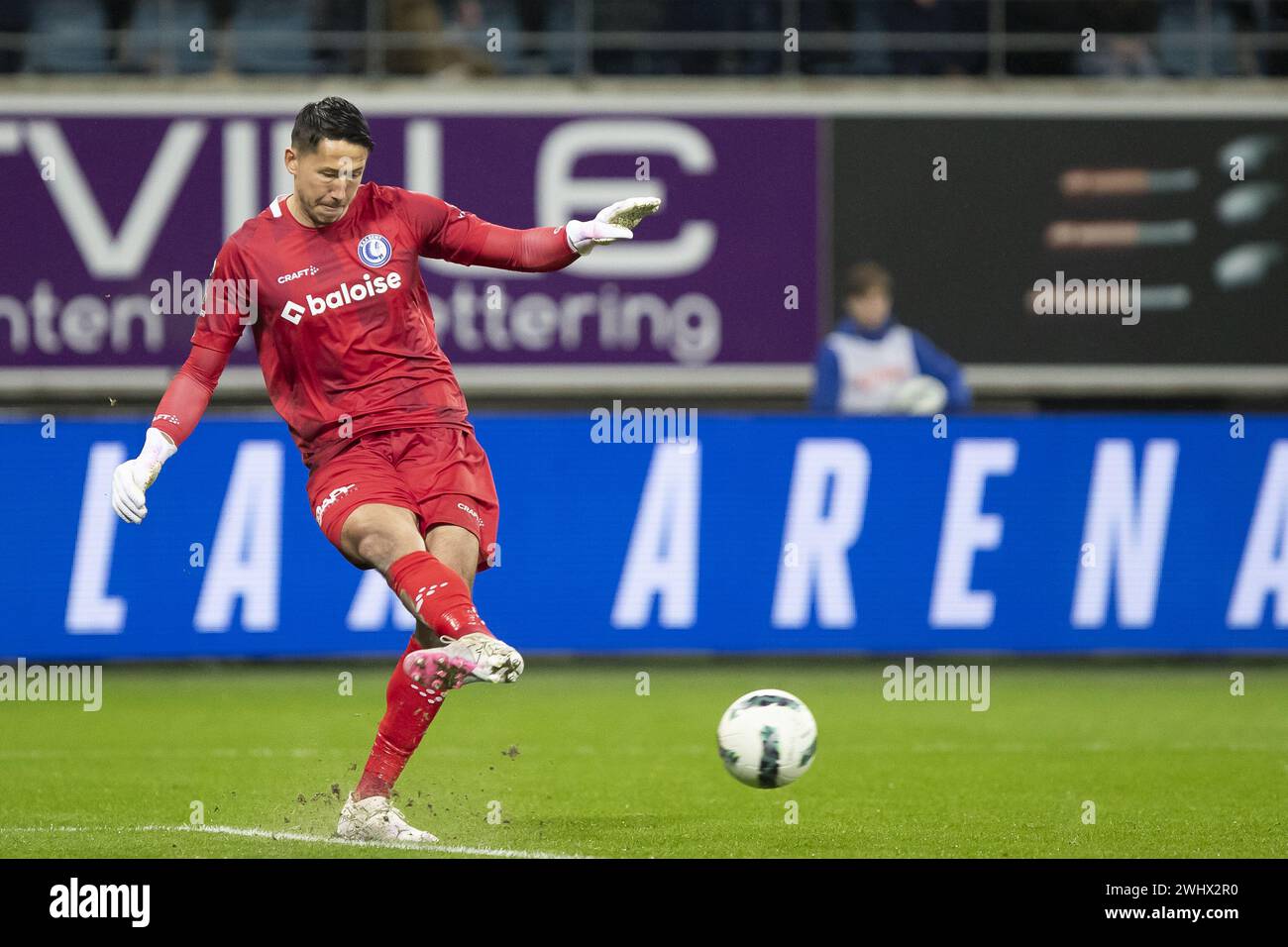 Gent, Belgium. 11th Feb, 2024. Gent's goalkeeper Daniel Schmidt ...